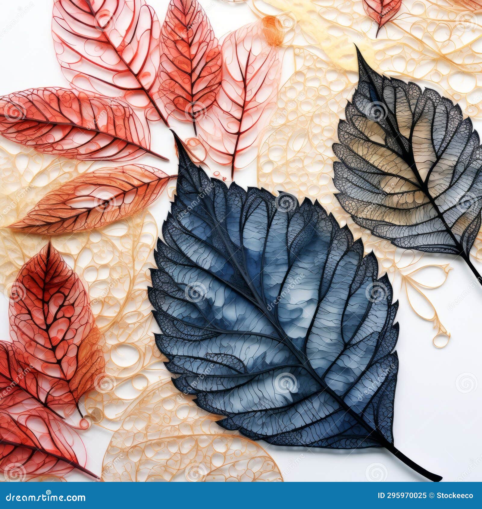 Biomimicry-inspired Leaf Background with Lace Patterns and Contrasting ...