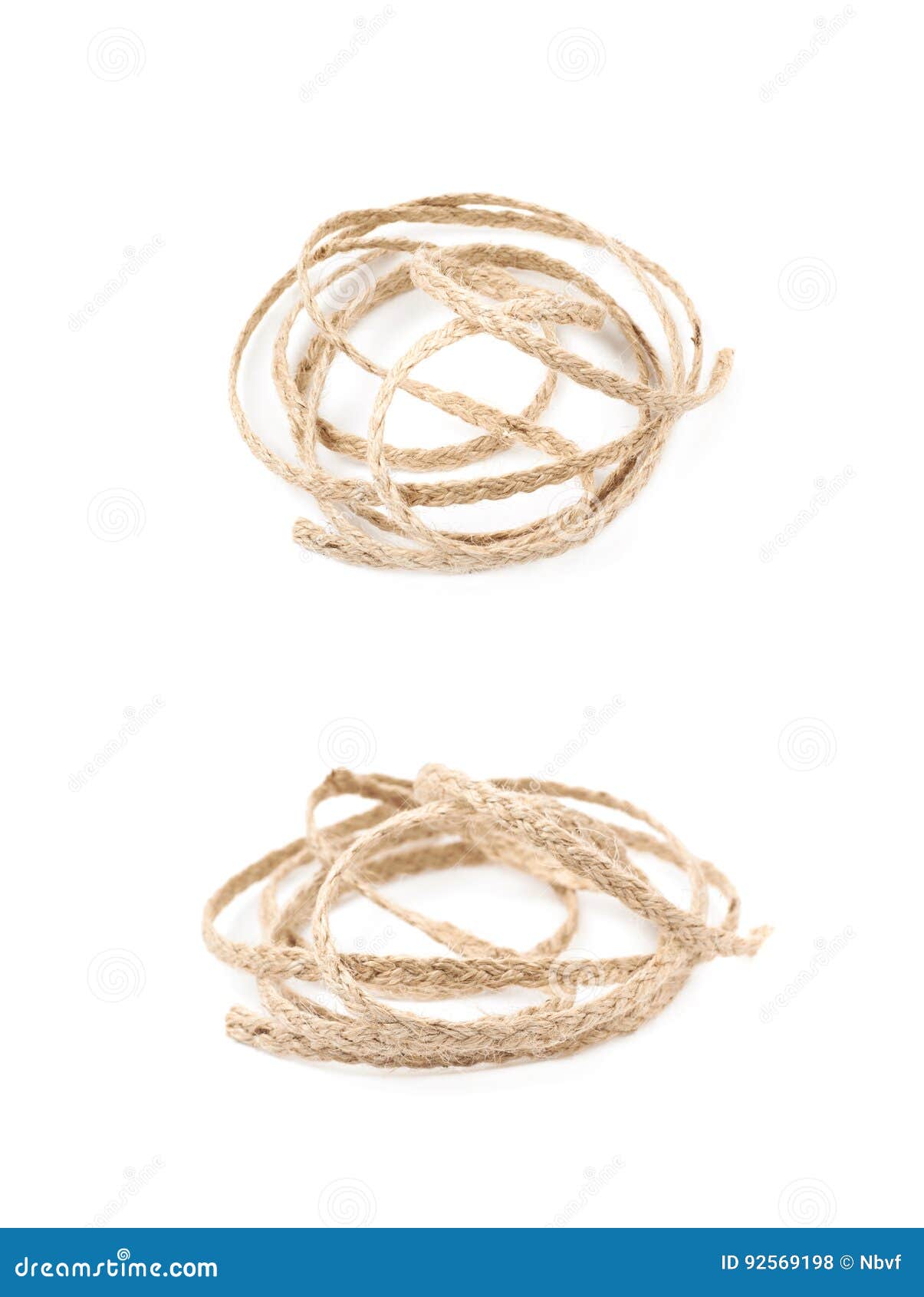 Pile of a Linen Rope String Isolated Stock Photo - Image of coil, line ...