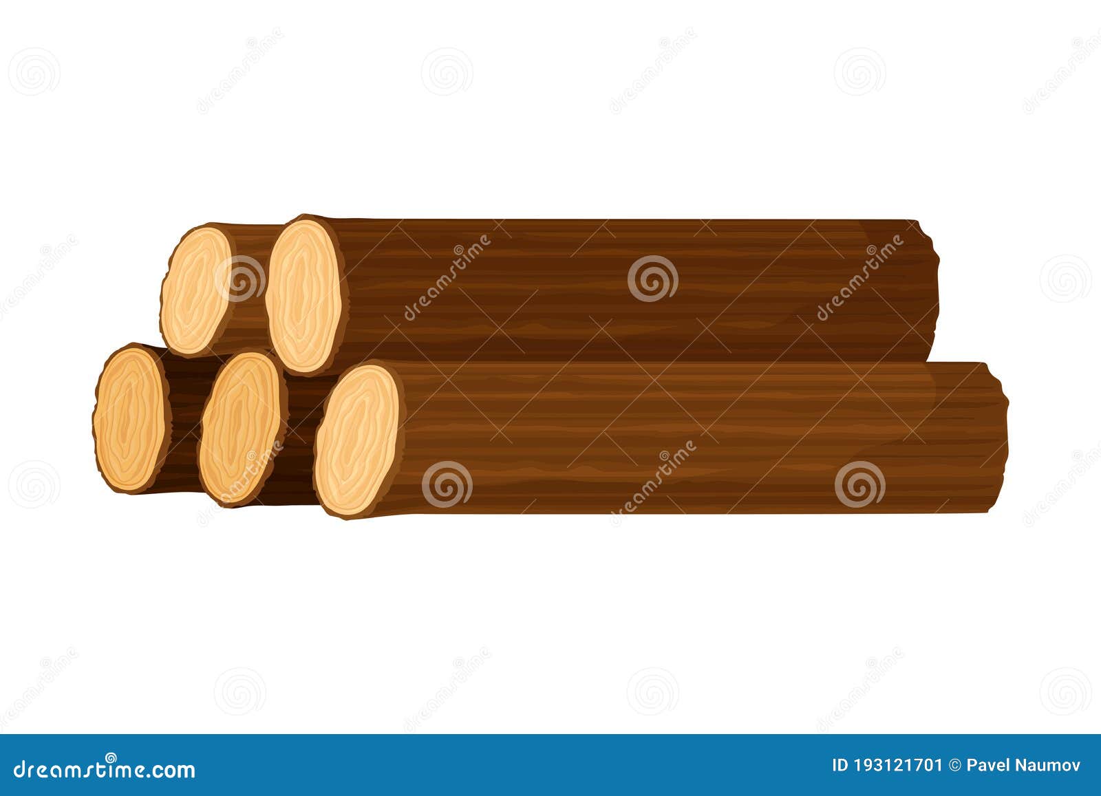 Pile of Logs As Raw Material for Paper Production Vector Illustration ...