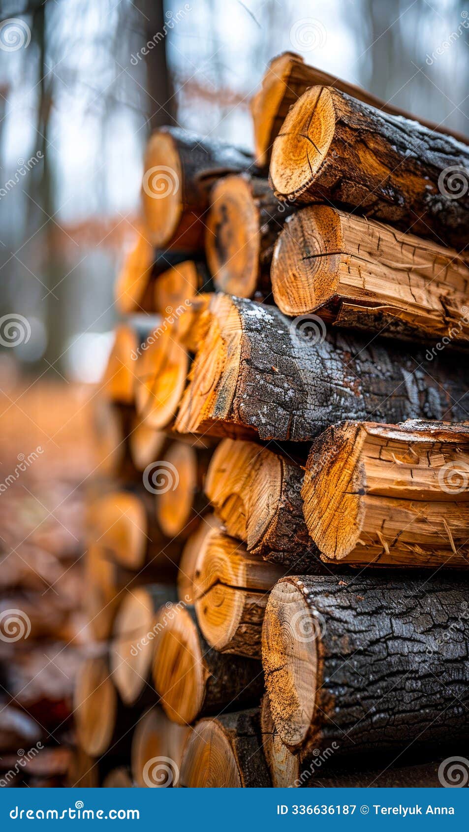 A Pile of Logs with a Few of Them Being Cut Off Stock Image - Image of ...