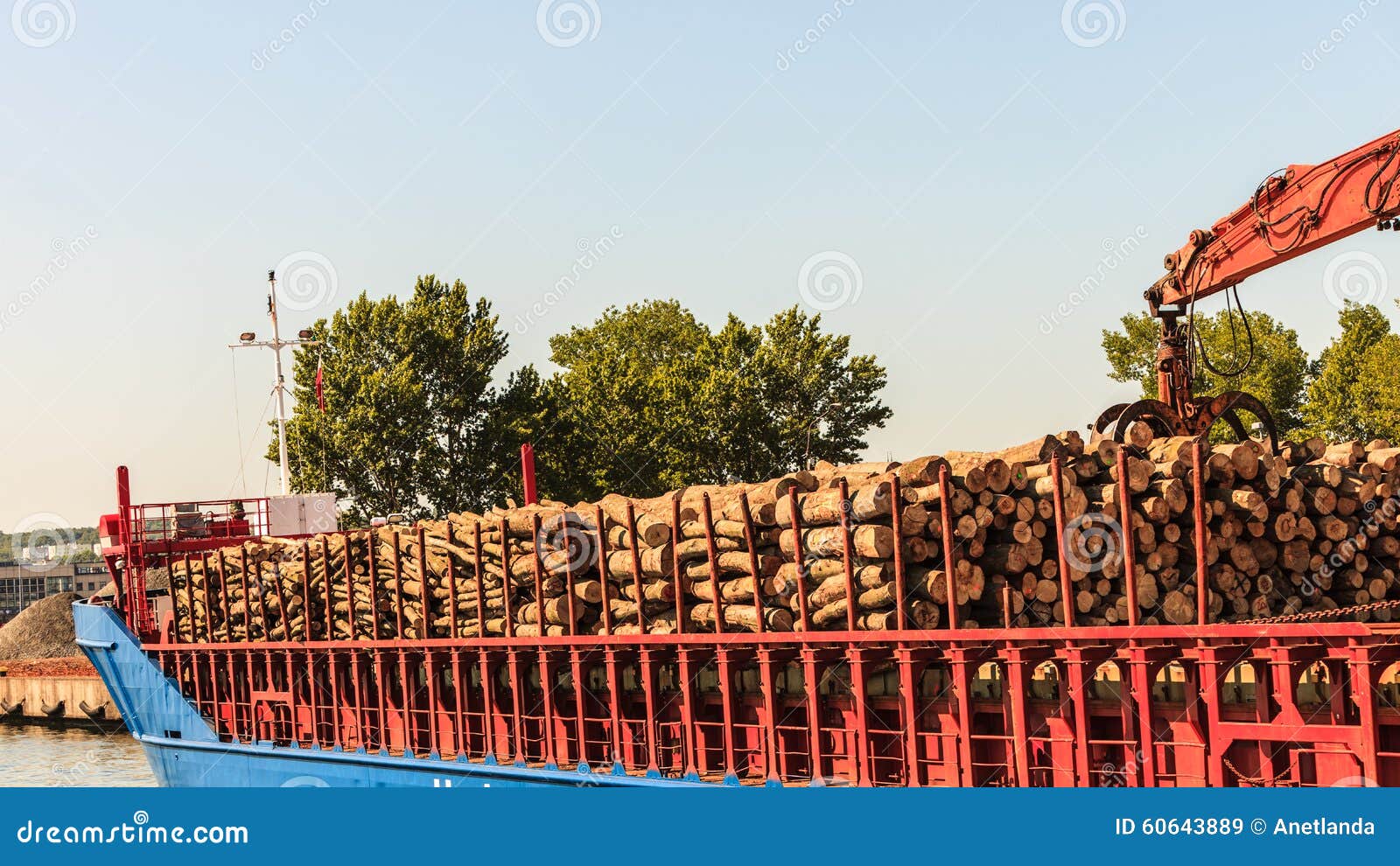Pile of Logs at the Port Ready for Loading To Ships Stock Image - Image ...
