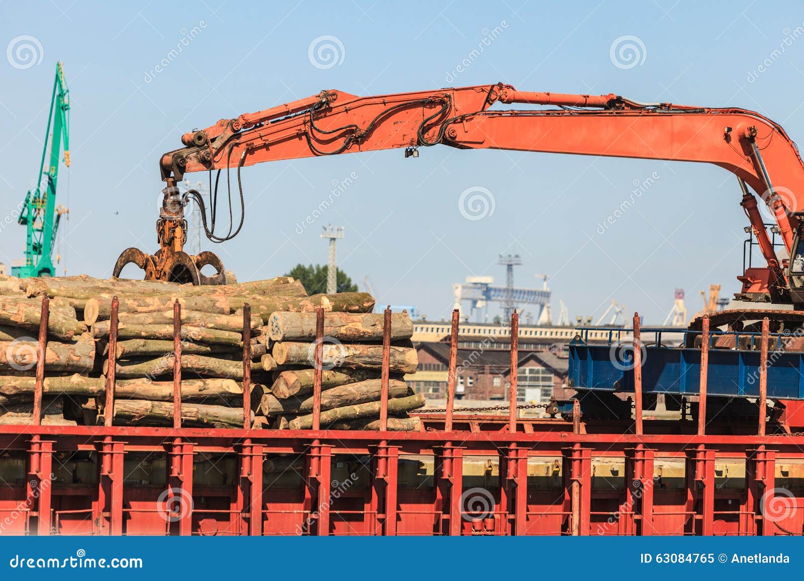 Pile of Logs at the Port Ready for Loading To Ships Stock Image - Image ...