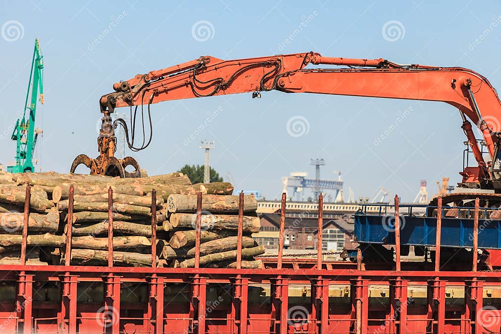Pile of Logs at the Port Ready for Loading To Ships Stock Image - Image ...