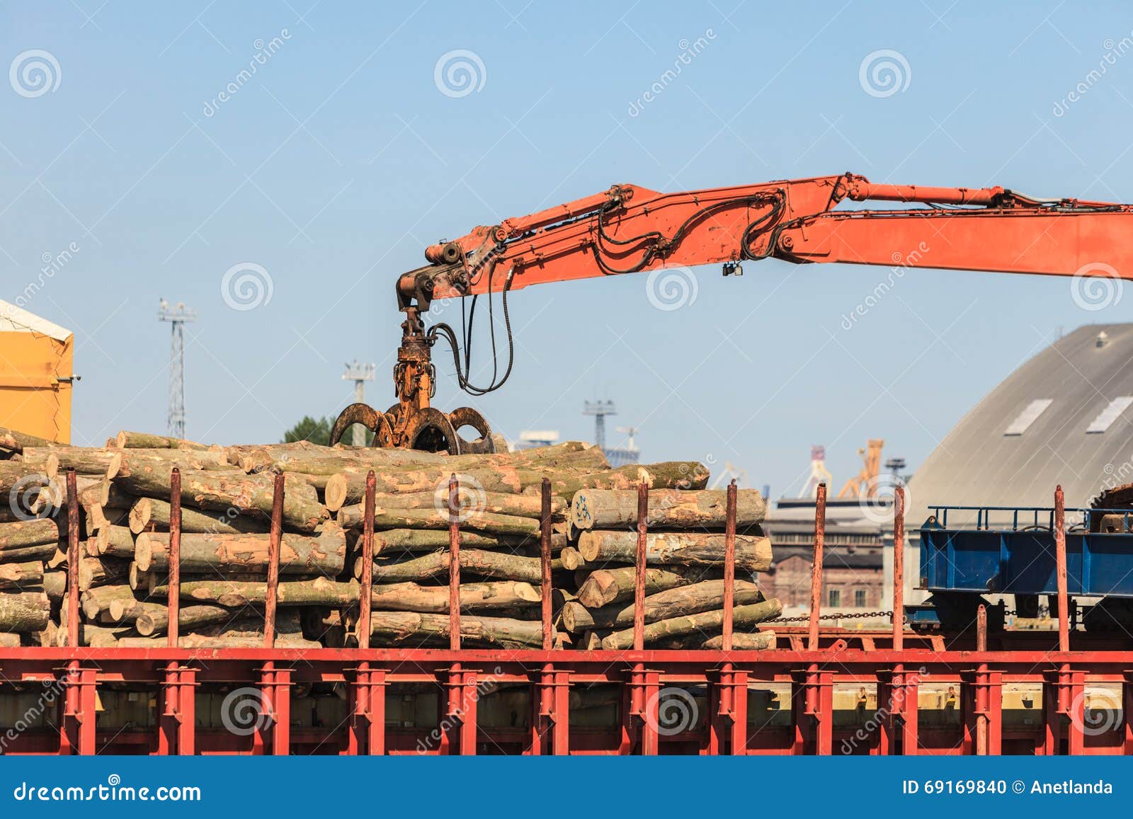 Pile of Logs at the Port Ready for Loading To Ships Stock Photo - Image ...