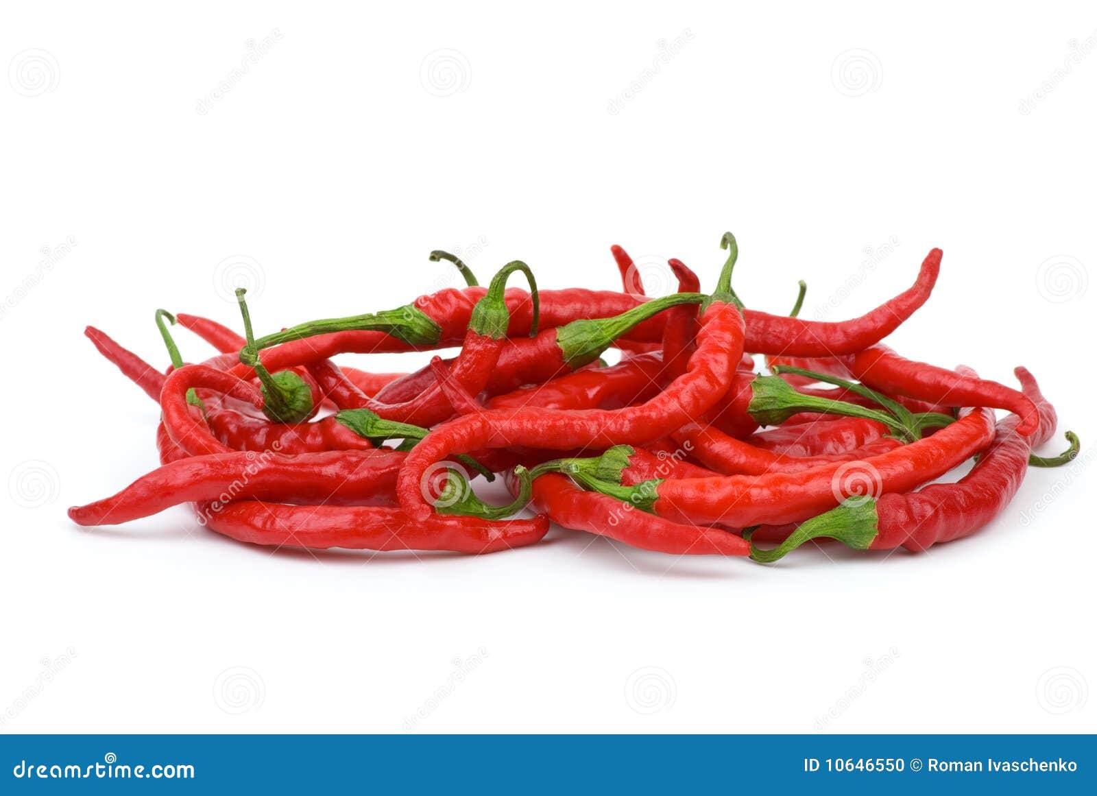 Pile of Long Curved Red Hot Chili Peppers Stock Photo - Image of food ...