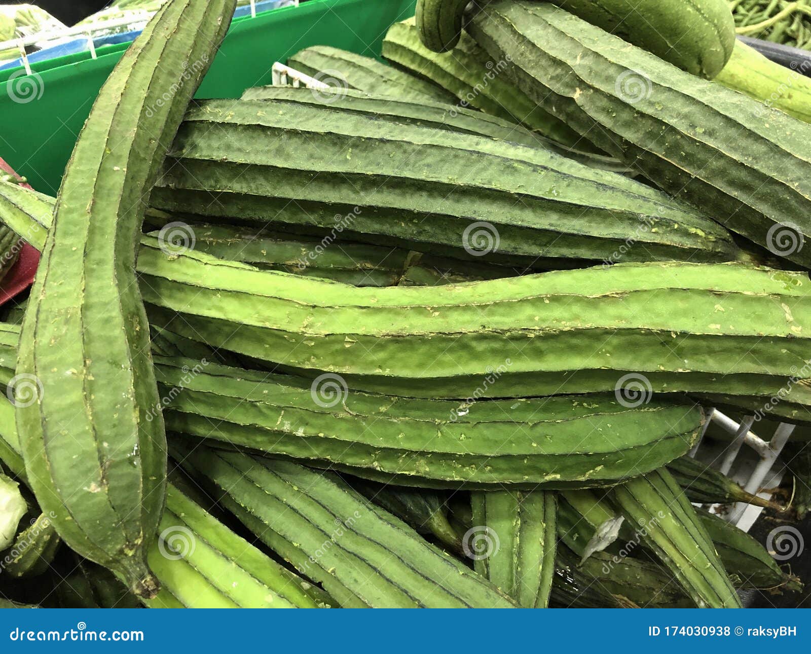 Loofah Squash in a Fresh Market Stall Stock Photo - Image of food ...