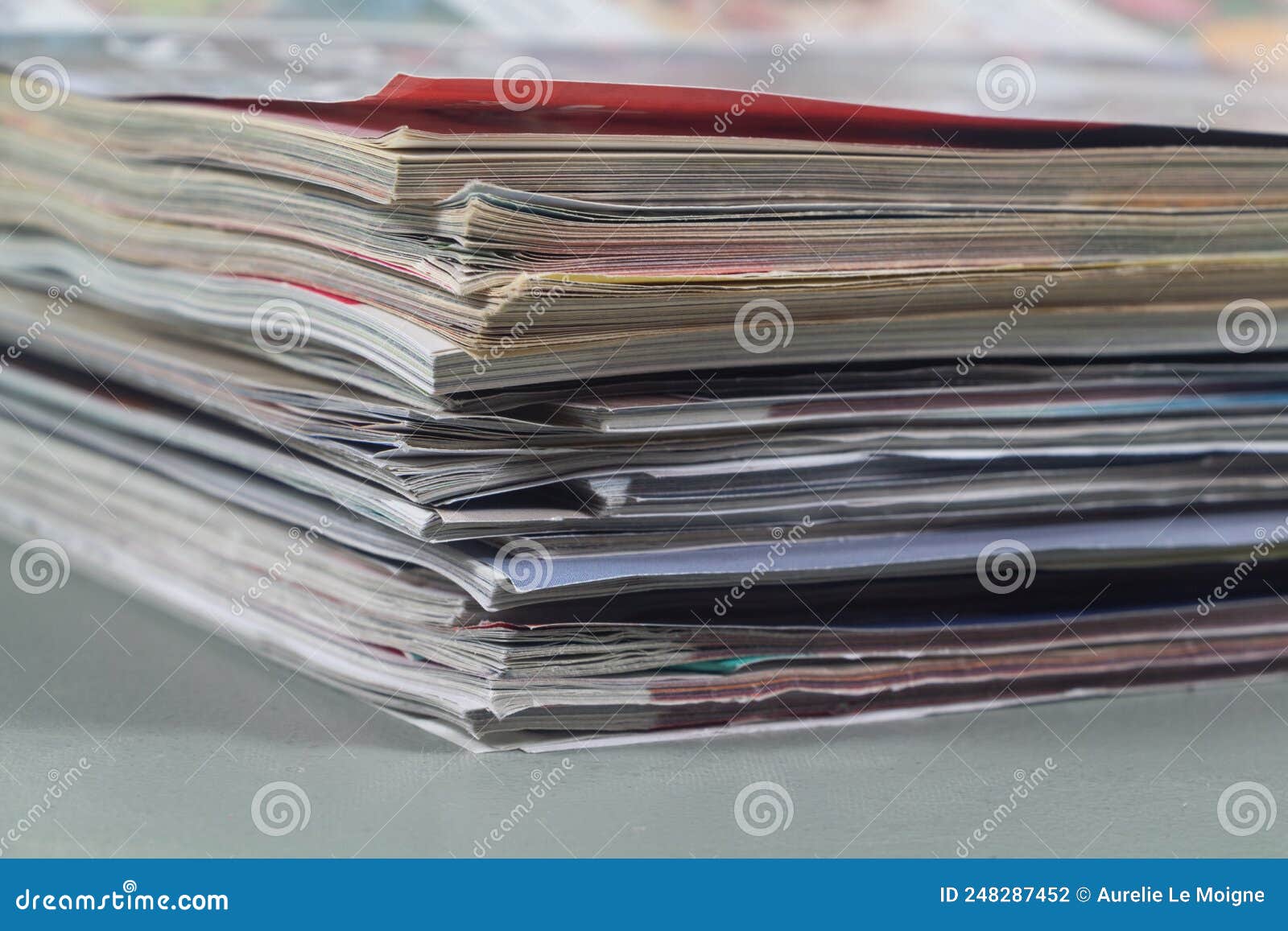 Pile of magazines stock photo. Image of stack, headline - 248287452