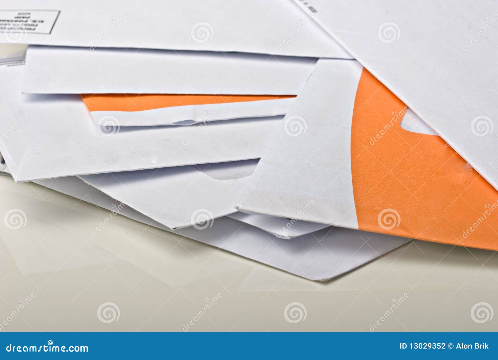 Pile of Mail Paper Envelopes on the Table Stock Photo - Image of cover ...