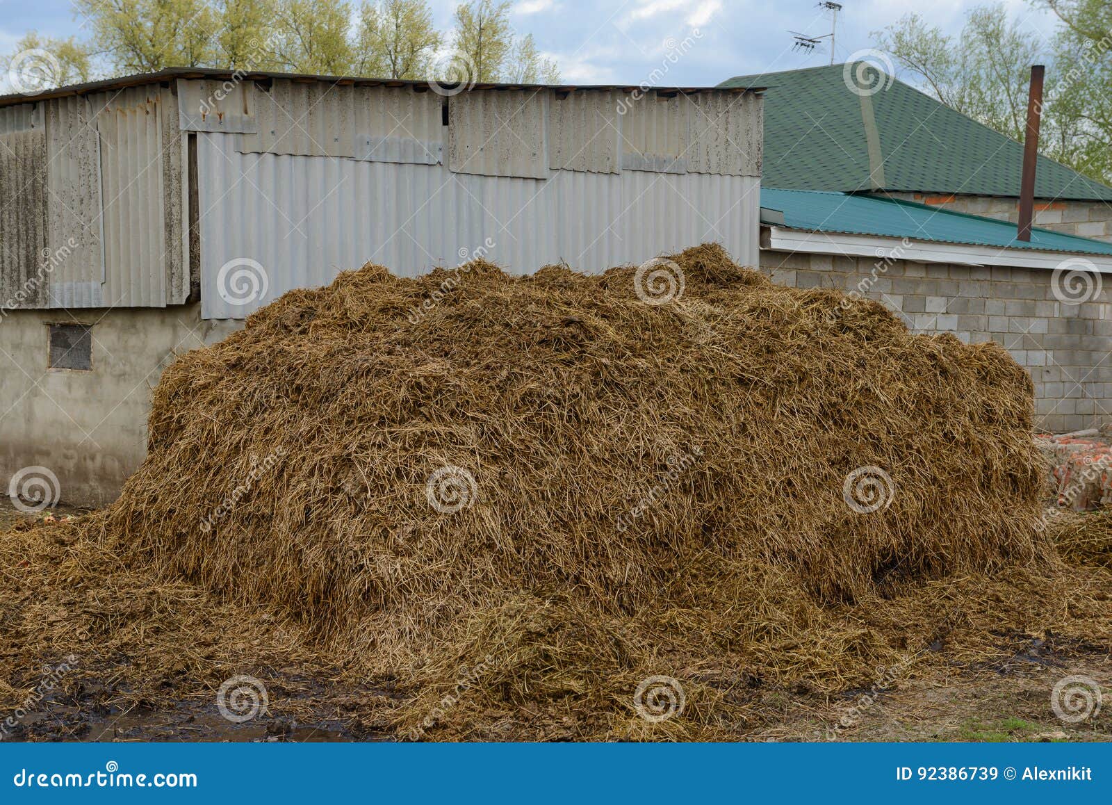 Pile of manure stock image. Image of hill, environment - 92386739