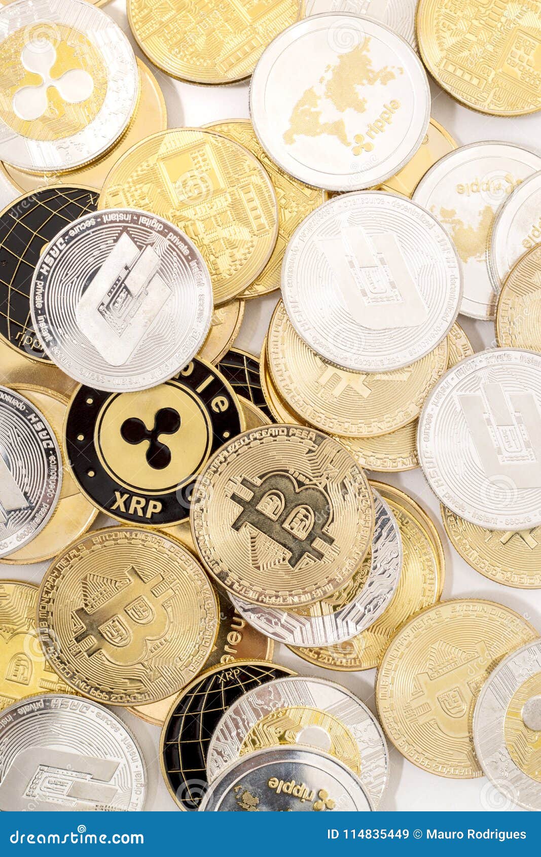 Shiny Crypto Currency Coins Editorial Stock Image - Image of business ...