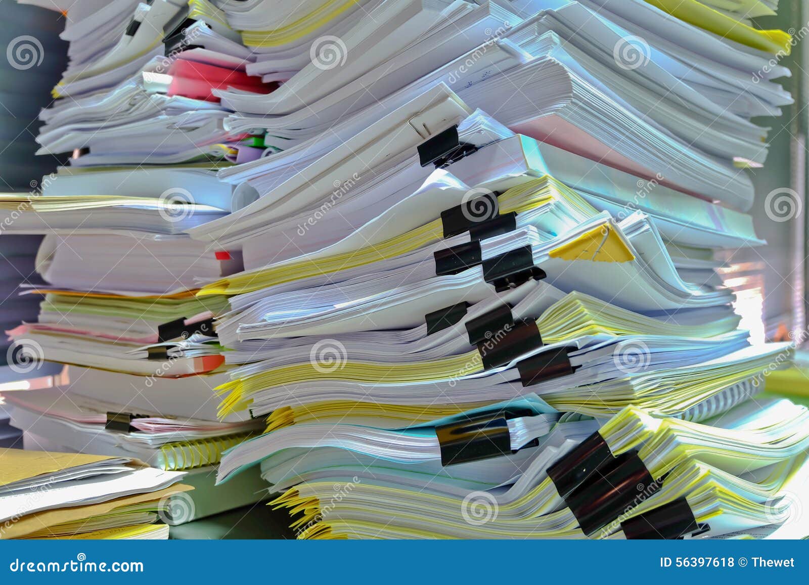 Pile of Many Document in Office Stock Photo - Image of pile, contract ...