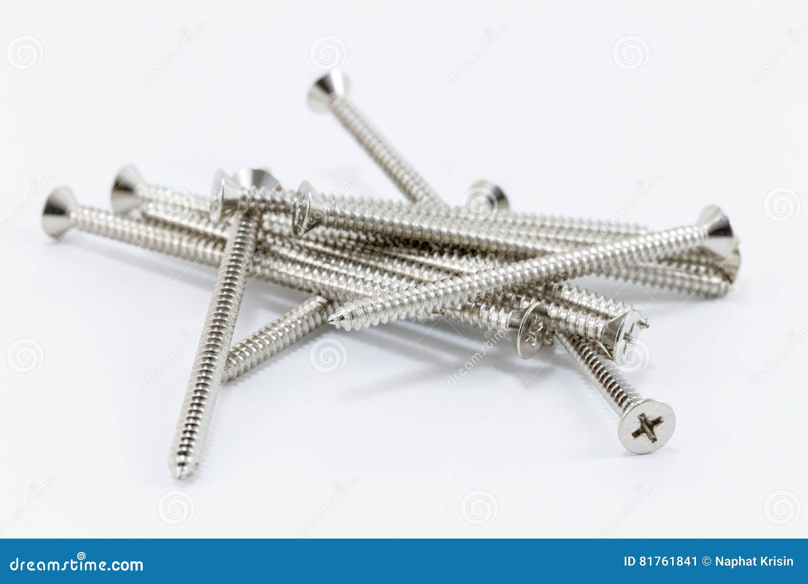 Pile of many silver screws stock image. Image of construction - 81761841
