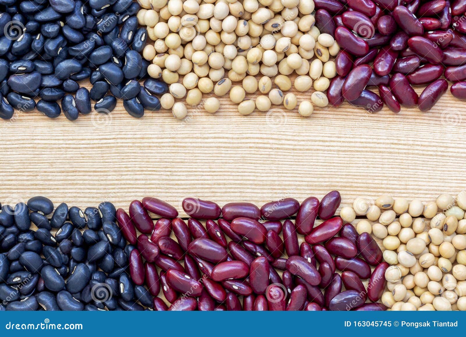 A Pile of Many Types of Beans Such As Soybean, Black Bean, and Red Bean ...