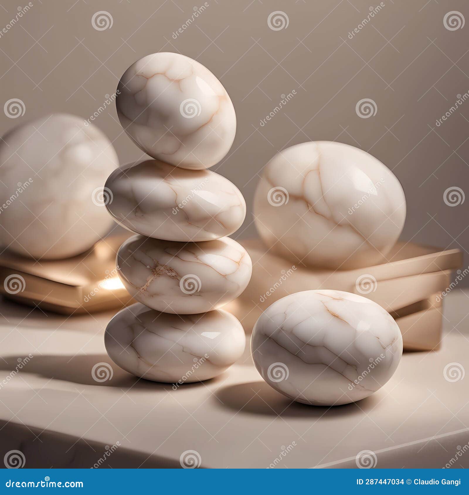 Pile of Marble Stones in Impossible Balance Stock Illustration ...