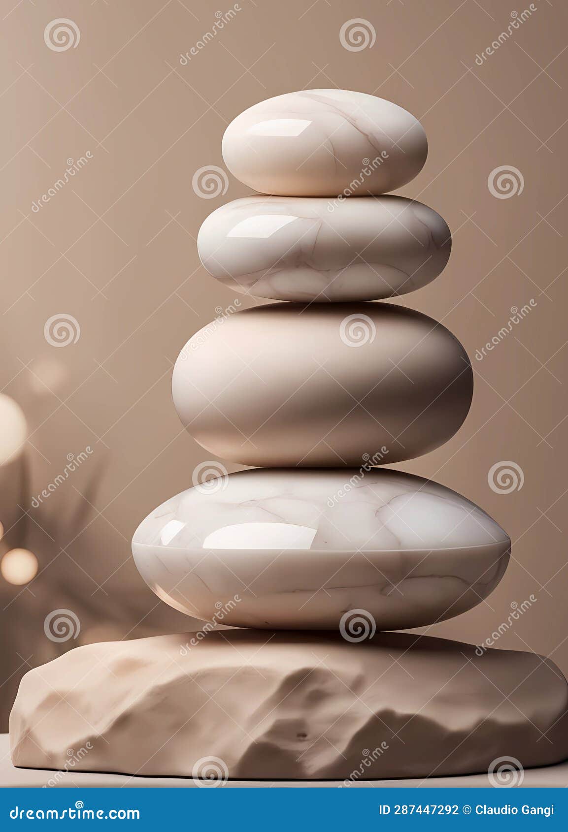 Pile of Marble Stones in Impossible Balance Stock Illustration ...