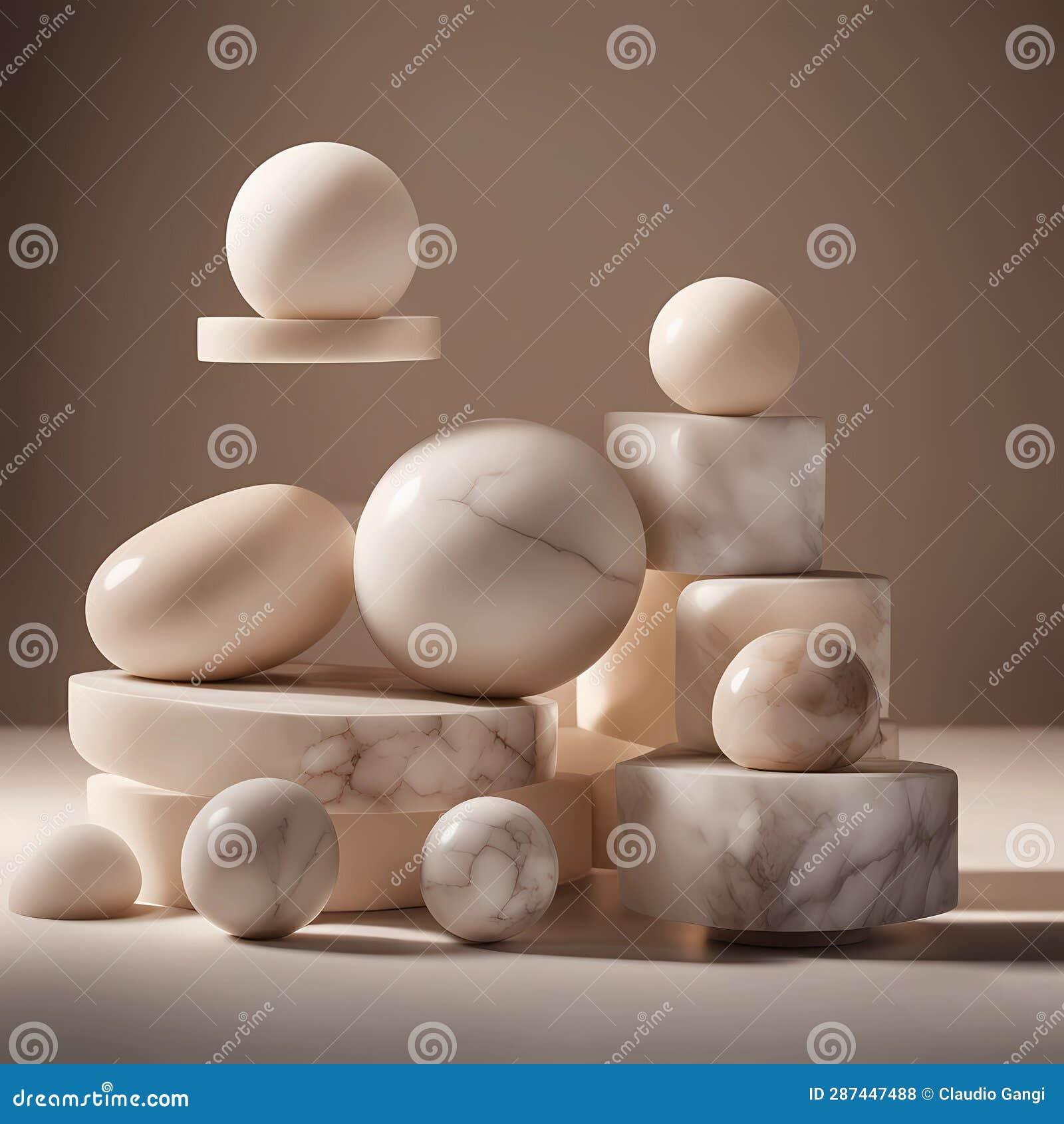 Pile of Marble Stones in Impossible Balance Stock Illustration ...
