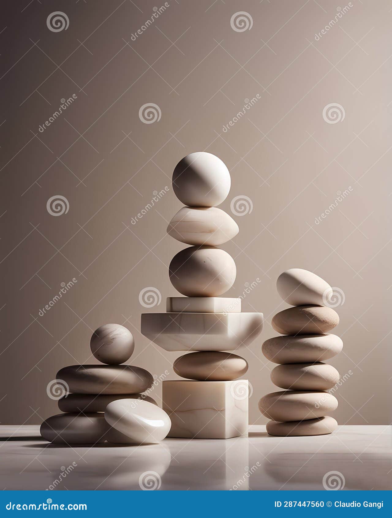 Pile of Marble Stones in Impossible Balance Stock Illustration ...