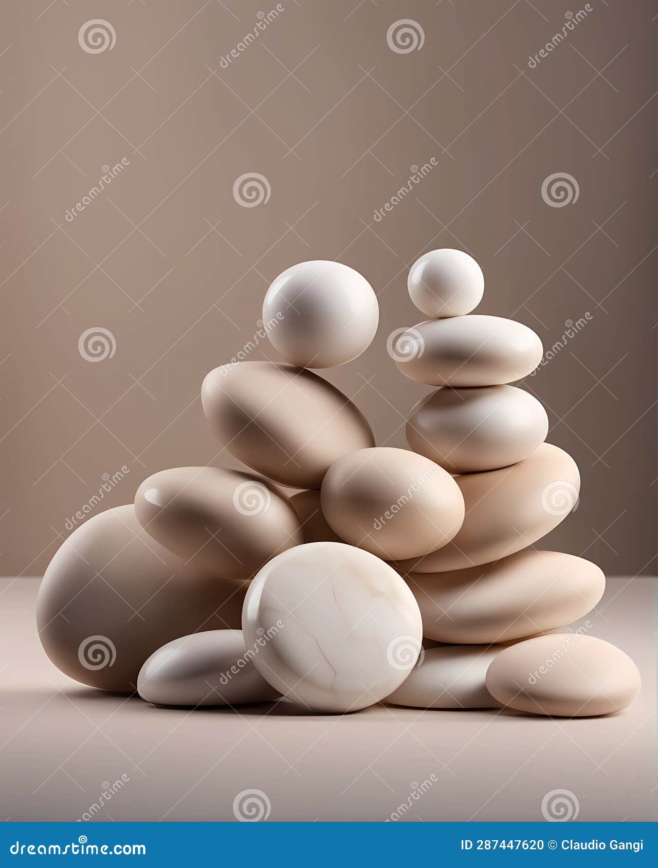 Pile of Marble Stones in Impossible Balance Stock Illustration ...