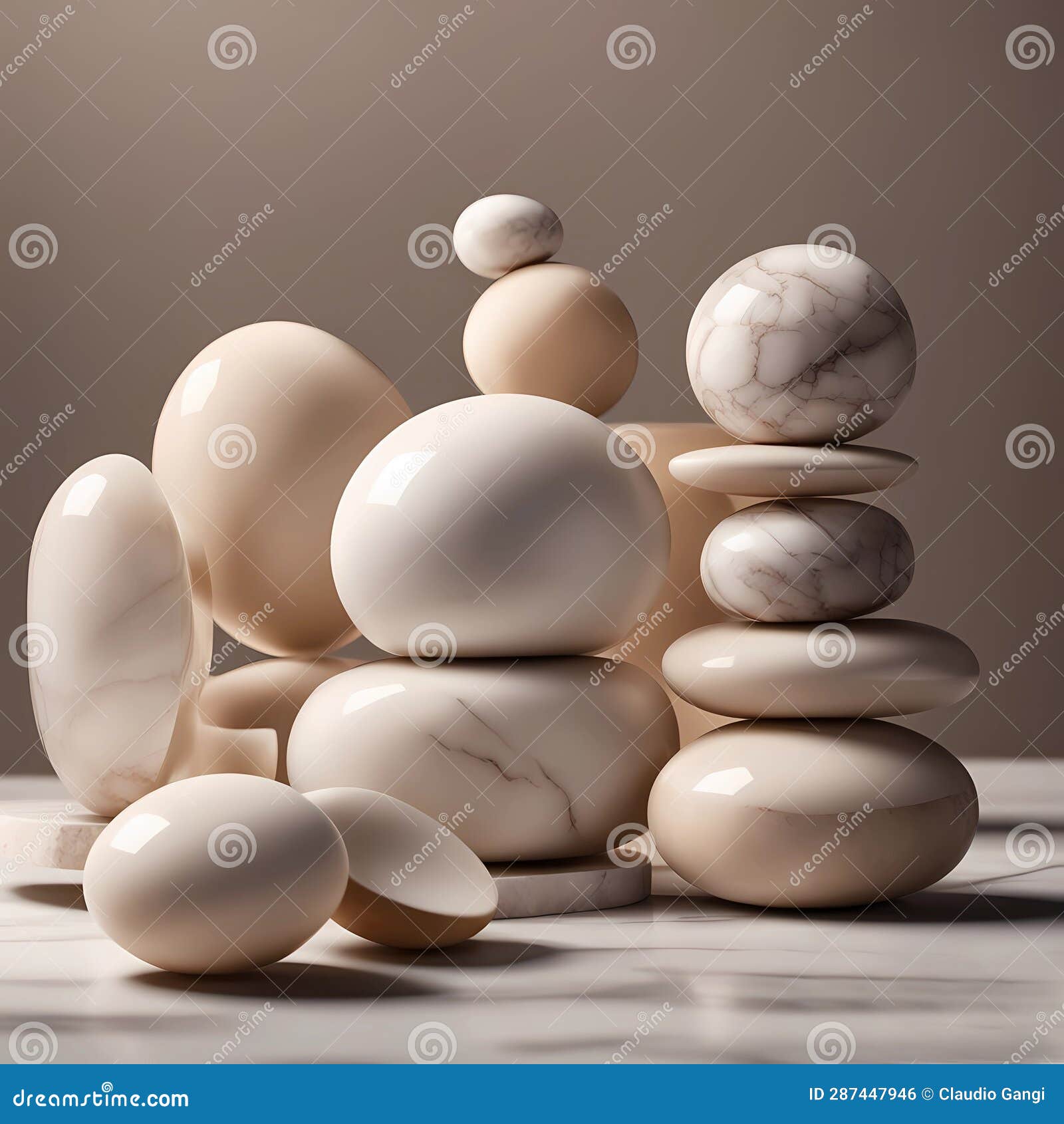 Pile of Marble Stones in Impossible Balance Stock Illustration ...