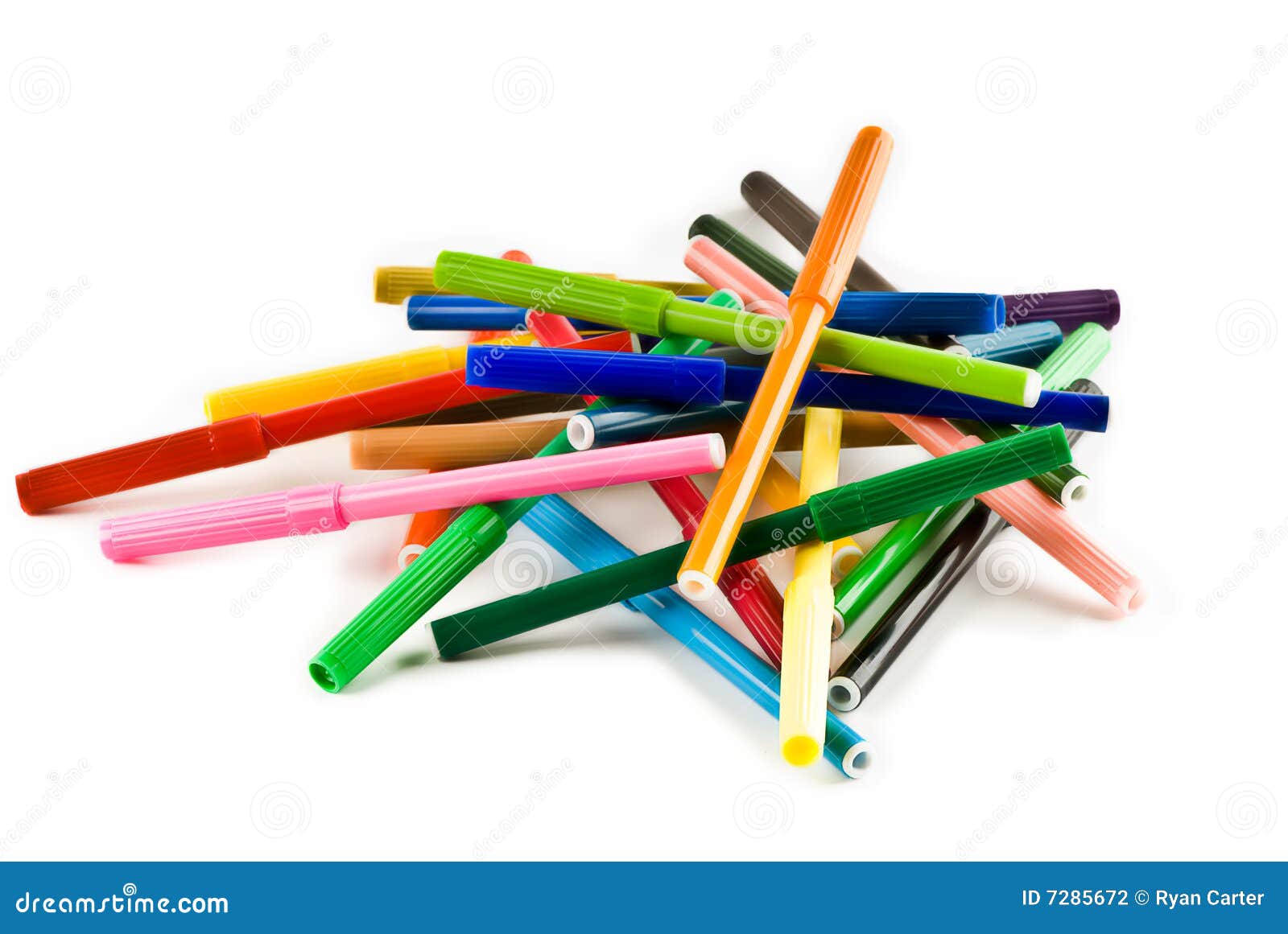Pile of Markers. stock photo. Image of mark, color, green - 7285672