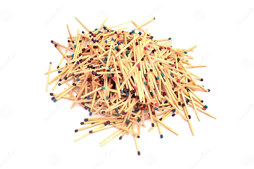 Pile of matches. stock image. Image of colours, head, design - 7526037