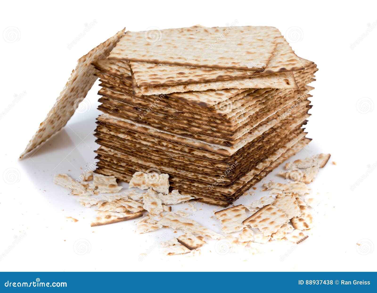 Pile of Matza and Some Broken Matza at the Side Stock Photo - Image of ...