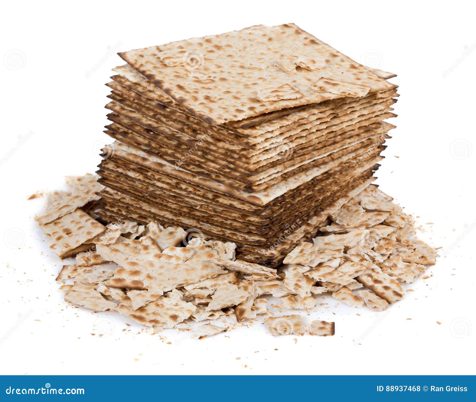 Pile of Matza and Some Broken Matza at the Side Stock Photo - Image of ...