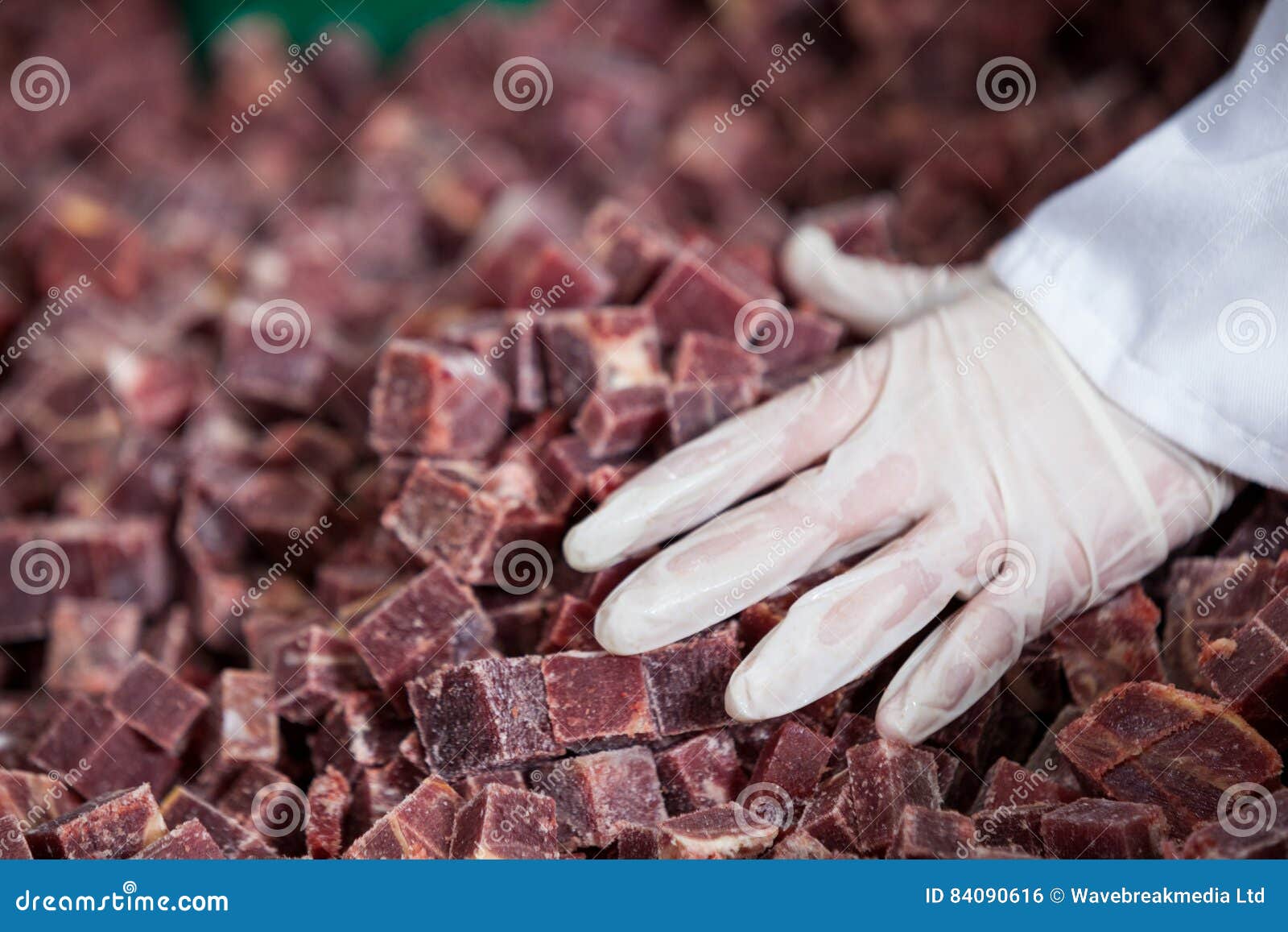 Pile of Meat Cube at Meat Factory Stock Photo - Image of retail ...