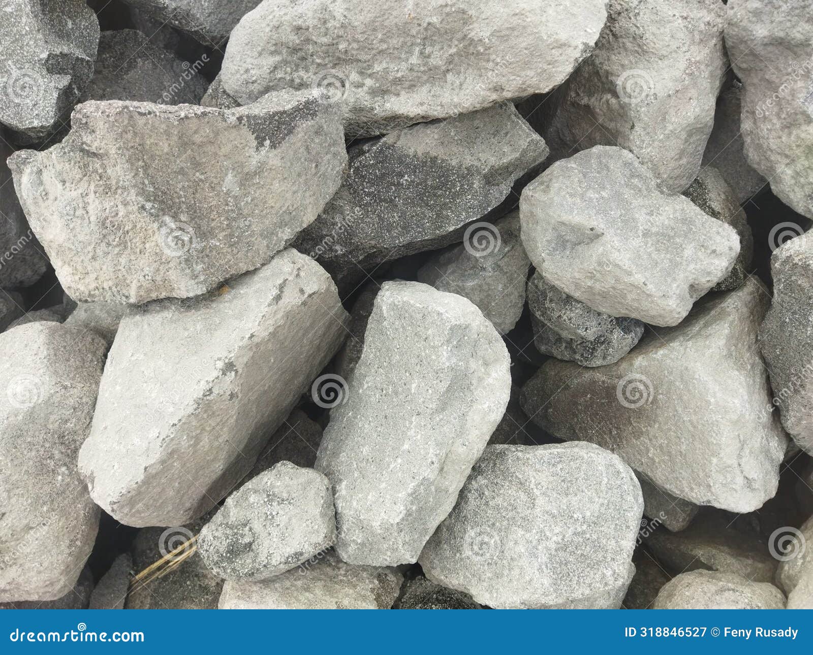 A Pile of Medium Sized River Rocks Was Broken Up Stock Image - Image of ...