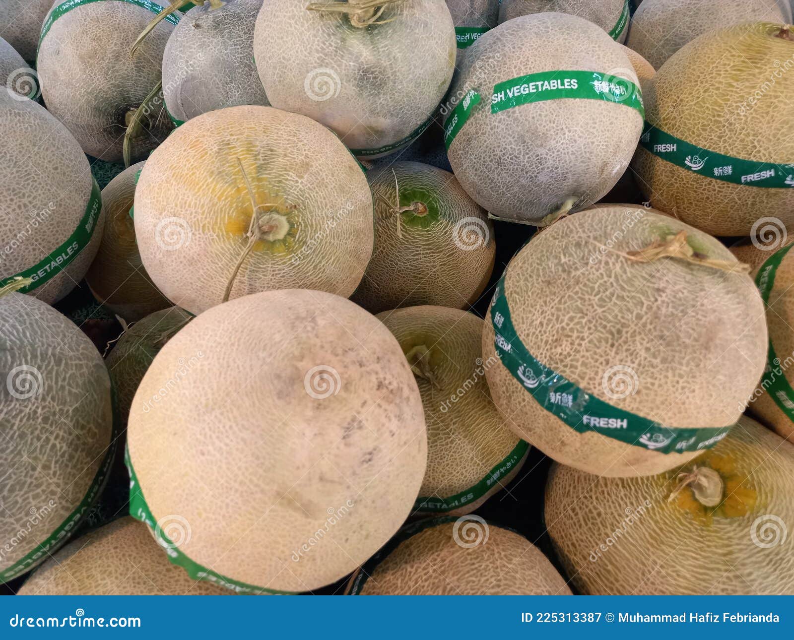 Pile of Melons on Supermarket Shelf Stock Image - Image of agriculture ...