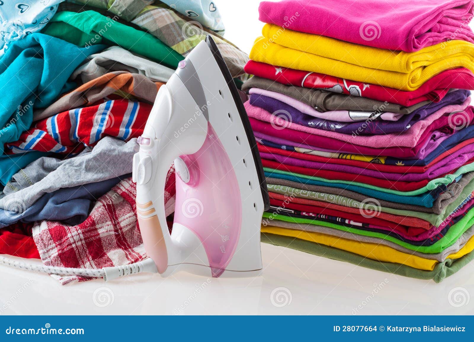 Pile of Messy and Ironed Loundry Stock Photo - Image of laundry ...