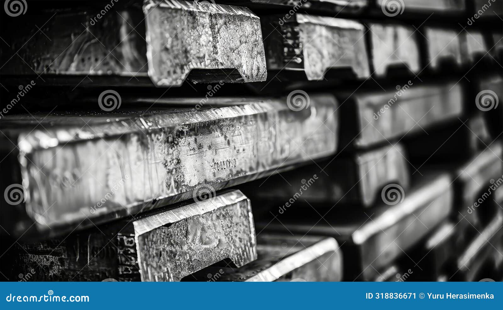 A Pile of Metal Bars from Smelted Ingots Stacked in a Mesmerizing ...