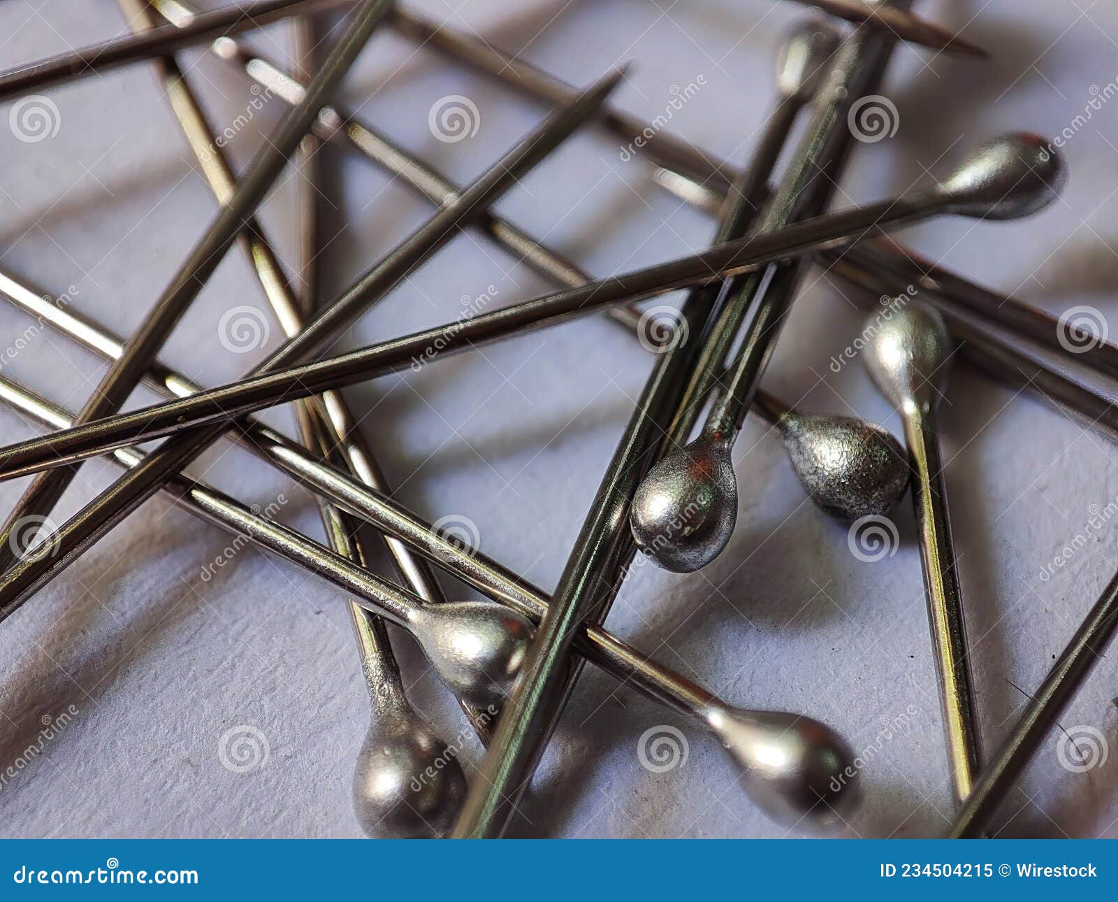 Pile of metal needle pins stock image. Image of round - 234504215