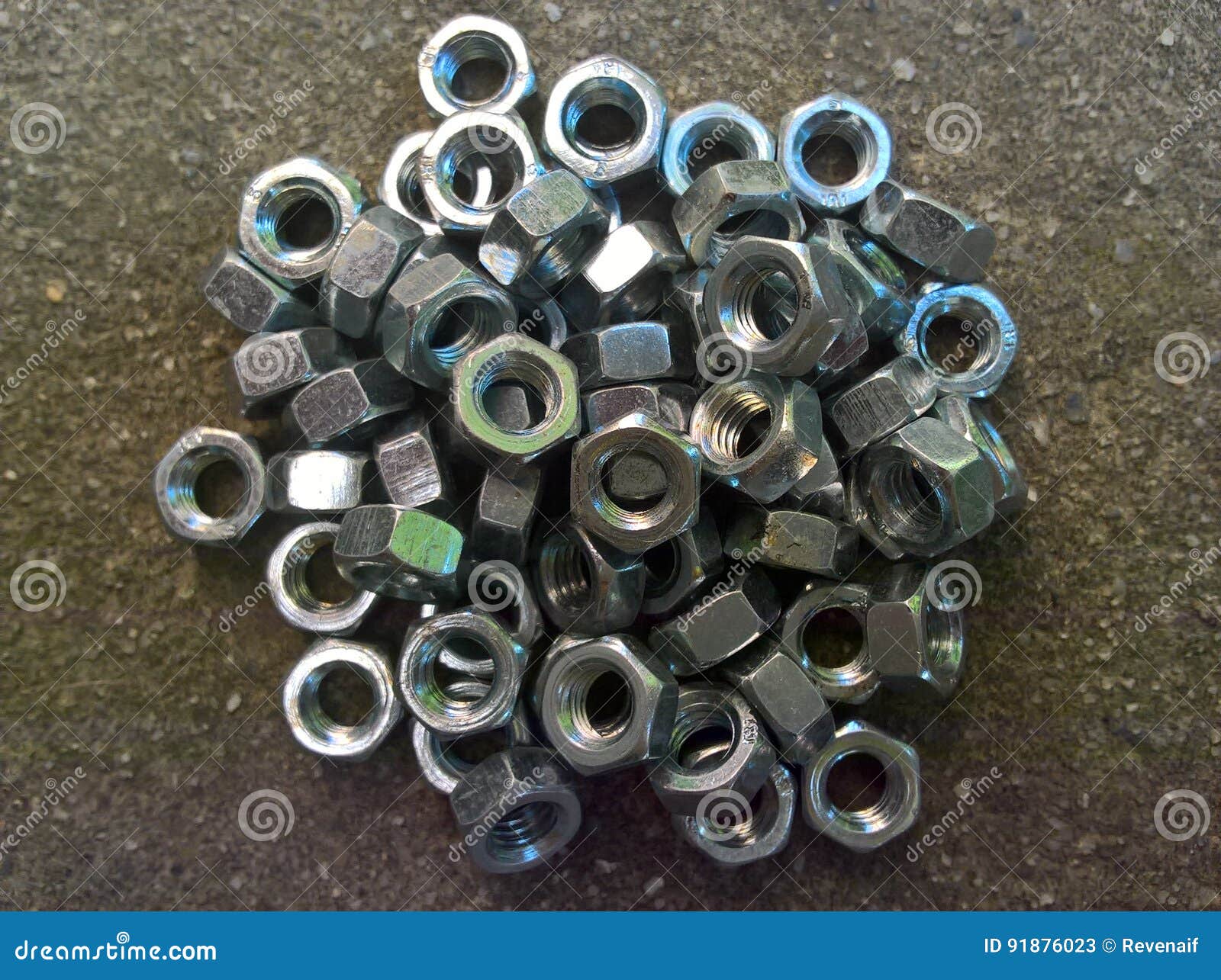 Pile of Metal Nuts stock image. Image of arrangement - 91876023