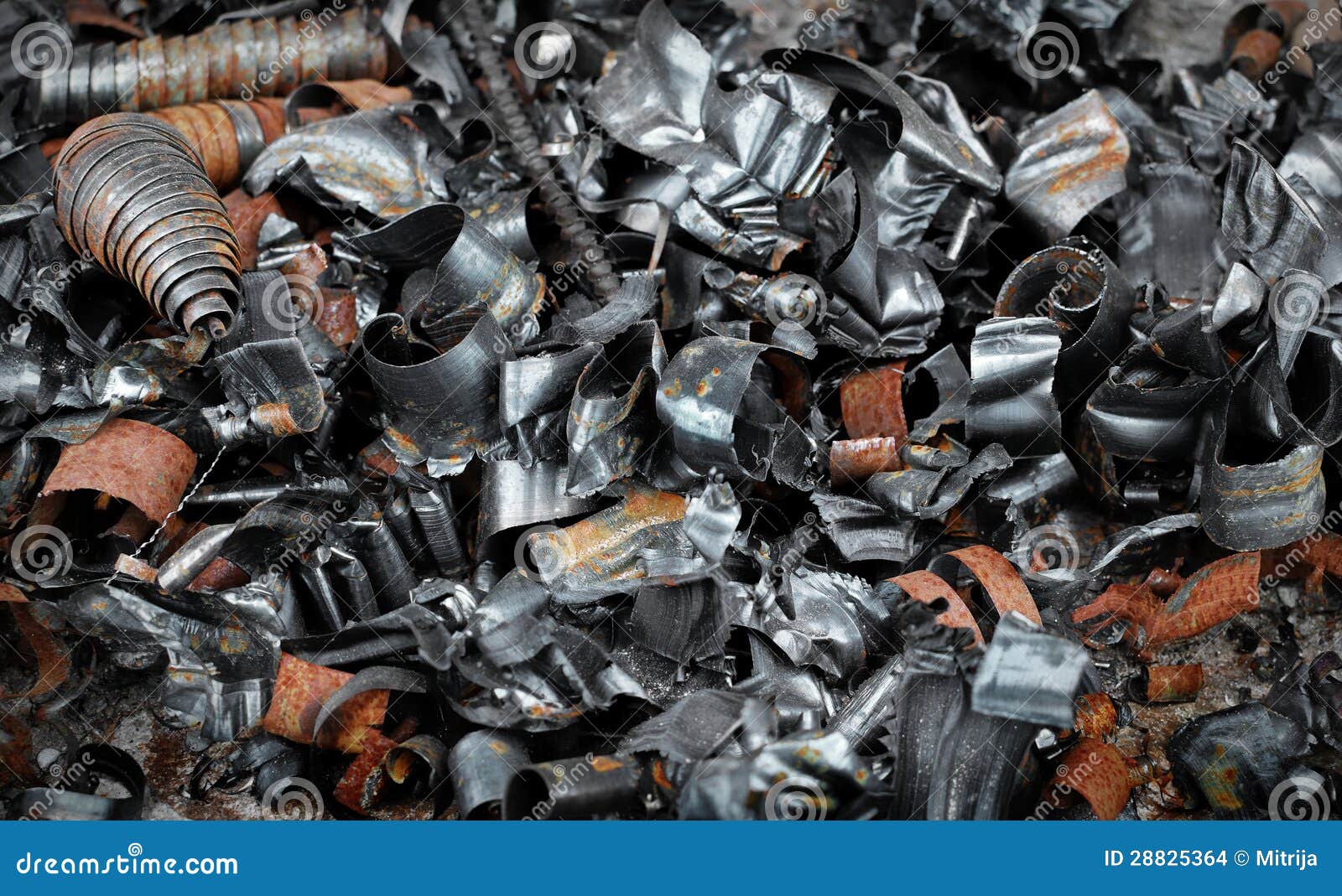 Pile of metal swarf stock photo. Image of aluminium, greasy - 28825364