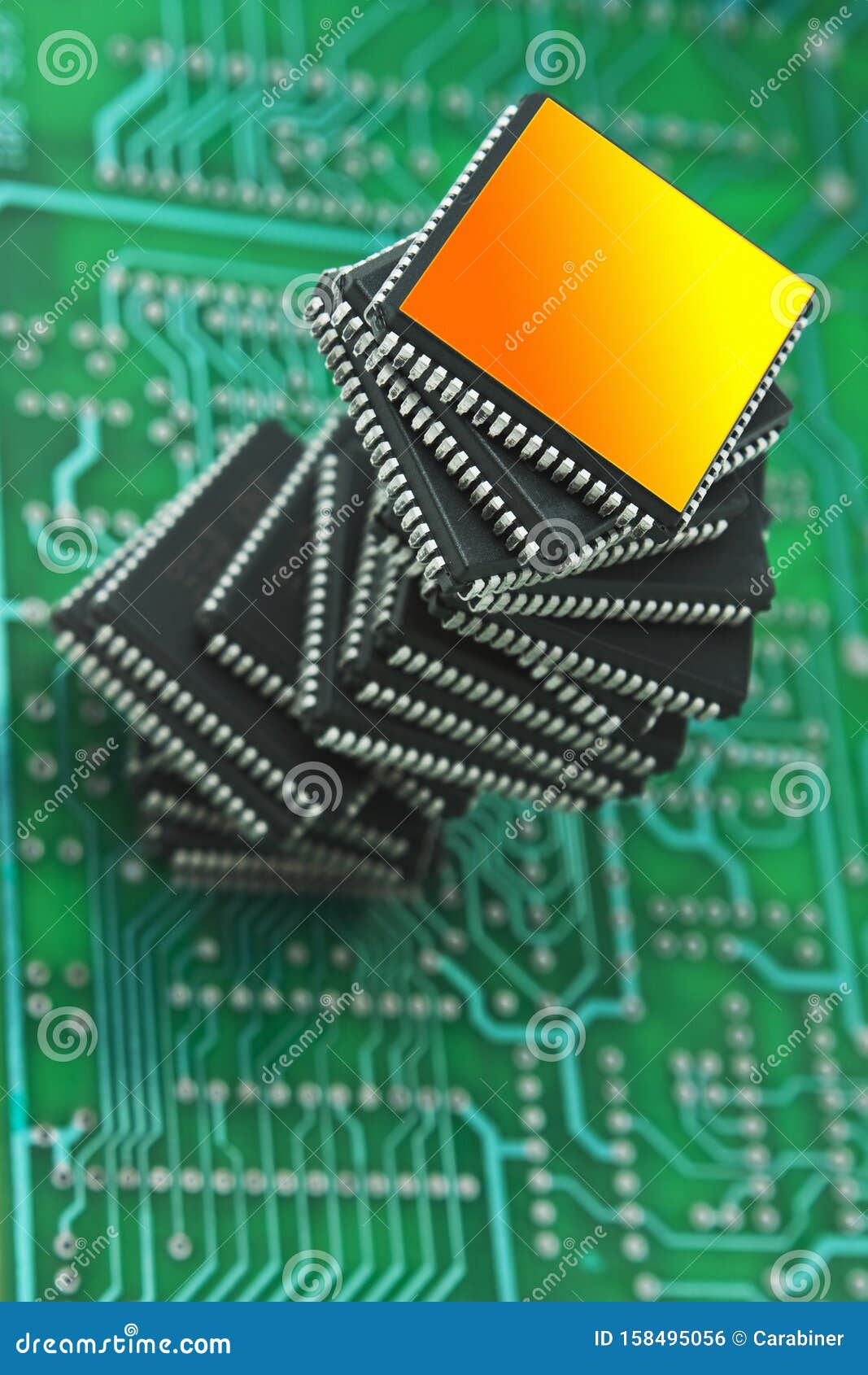 Pile of microchips stock photo. Image of industry, office - 158495056