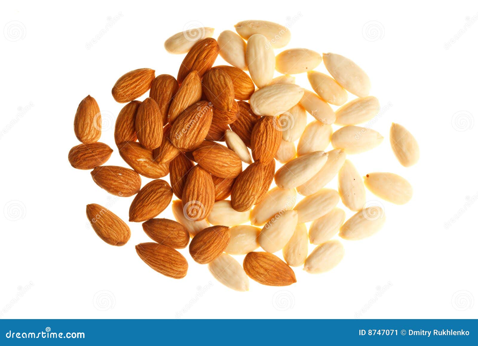 Pile of Mixed Almonds Isolated Stock Image - Image of almond, peeled ...