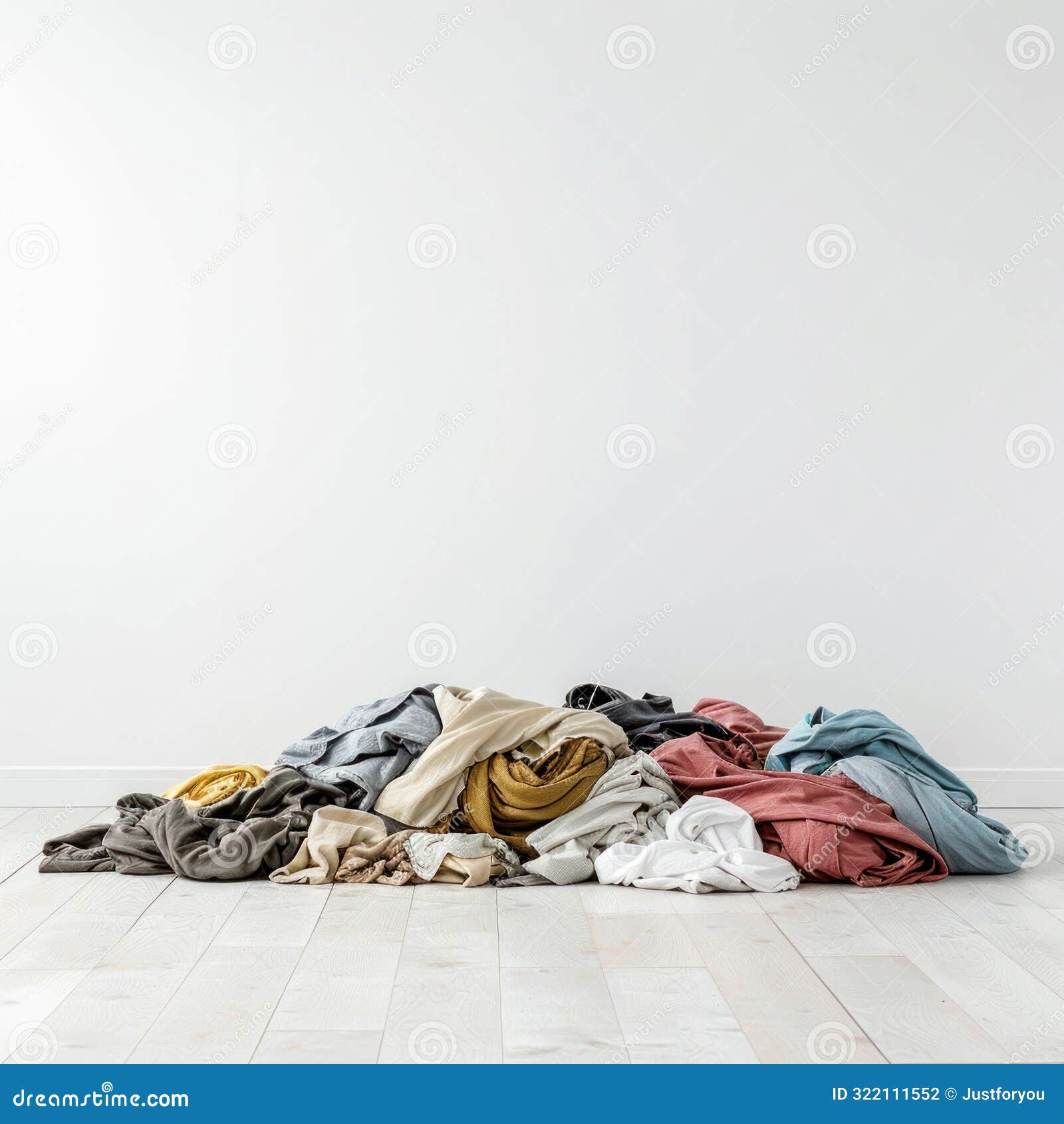 Pile of Mixed Clothes on Floor. Generative Ai Stock Illustration ...