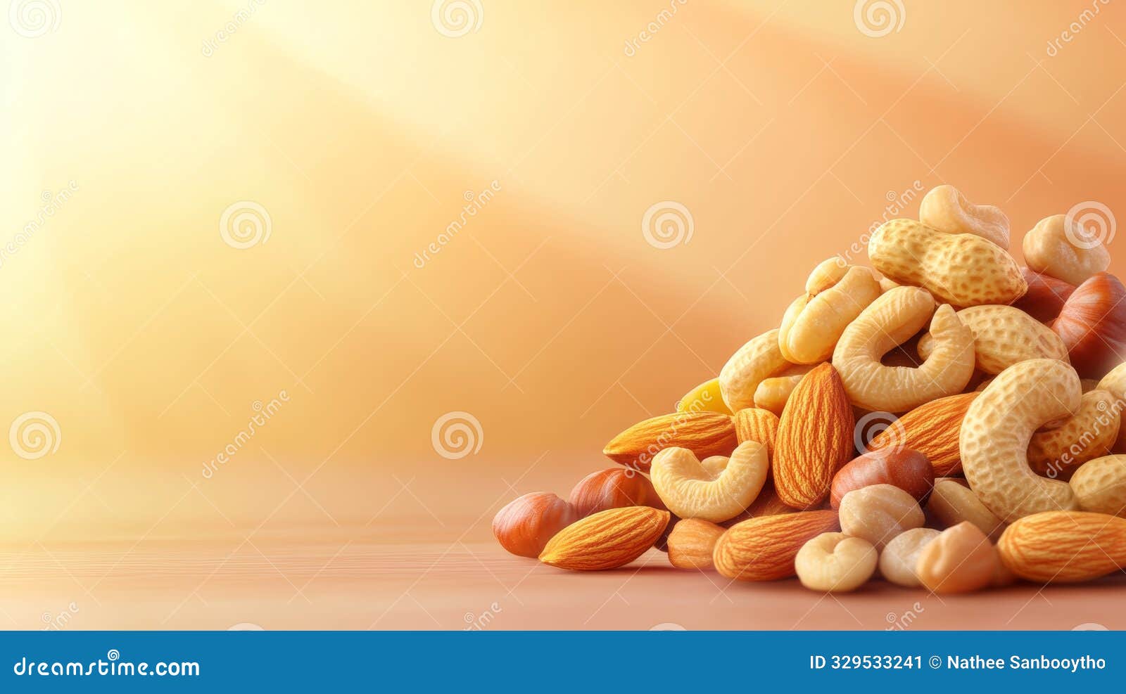 Pile of Mixed Nuts on Light Background Stock Illustration ...