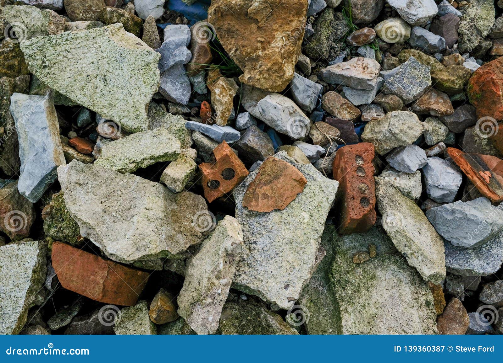 A pile of mixed rubble stock image. Image of gravel - 139360387