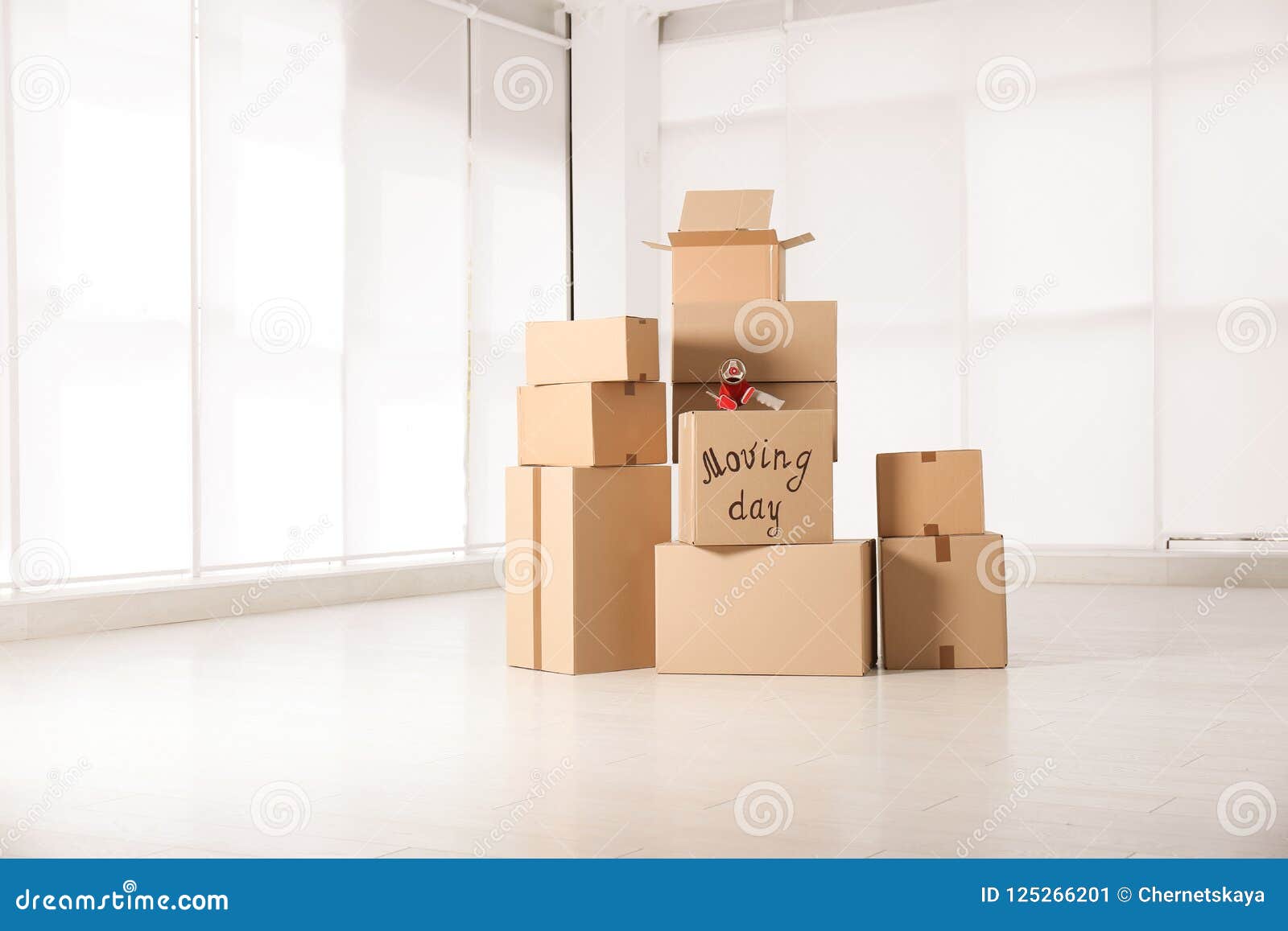 Pile of moving boxes stock image. Image of cardboard - 125266201