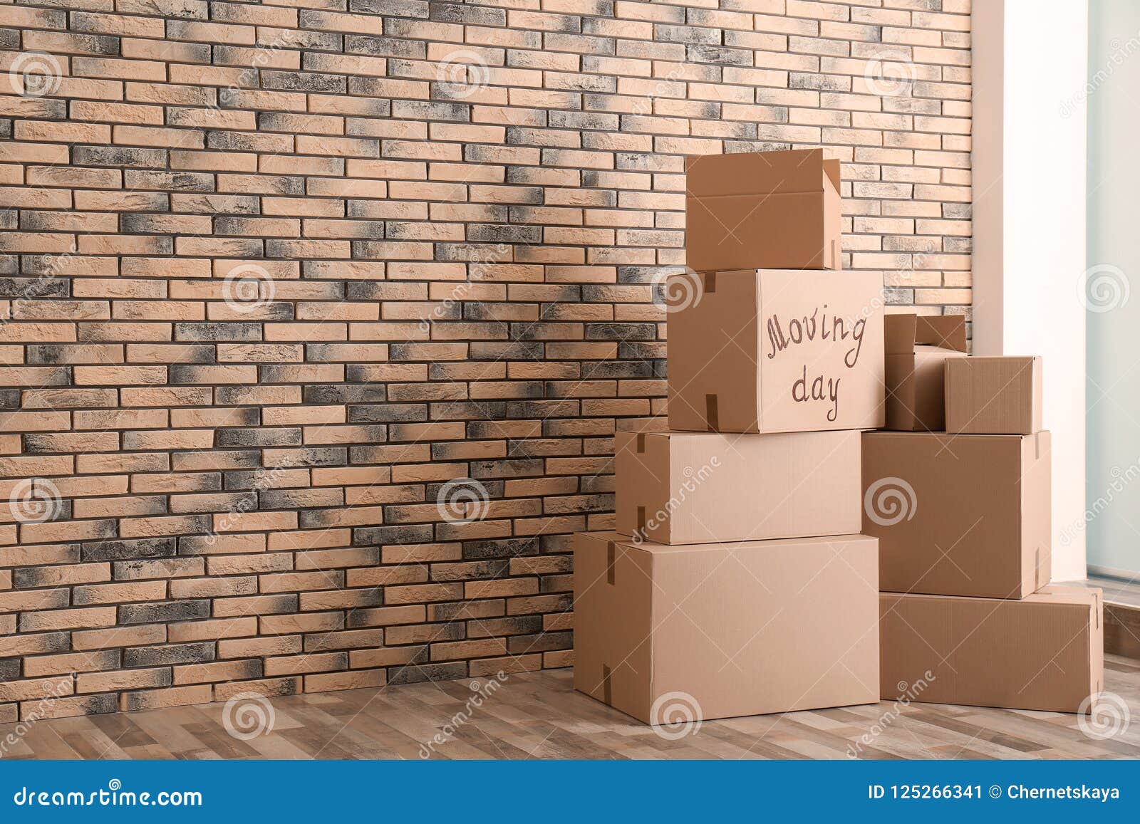 Pile of moving boxes stock image. Image of empty, pile - 125266341
