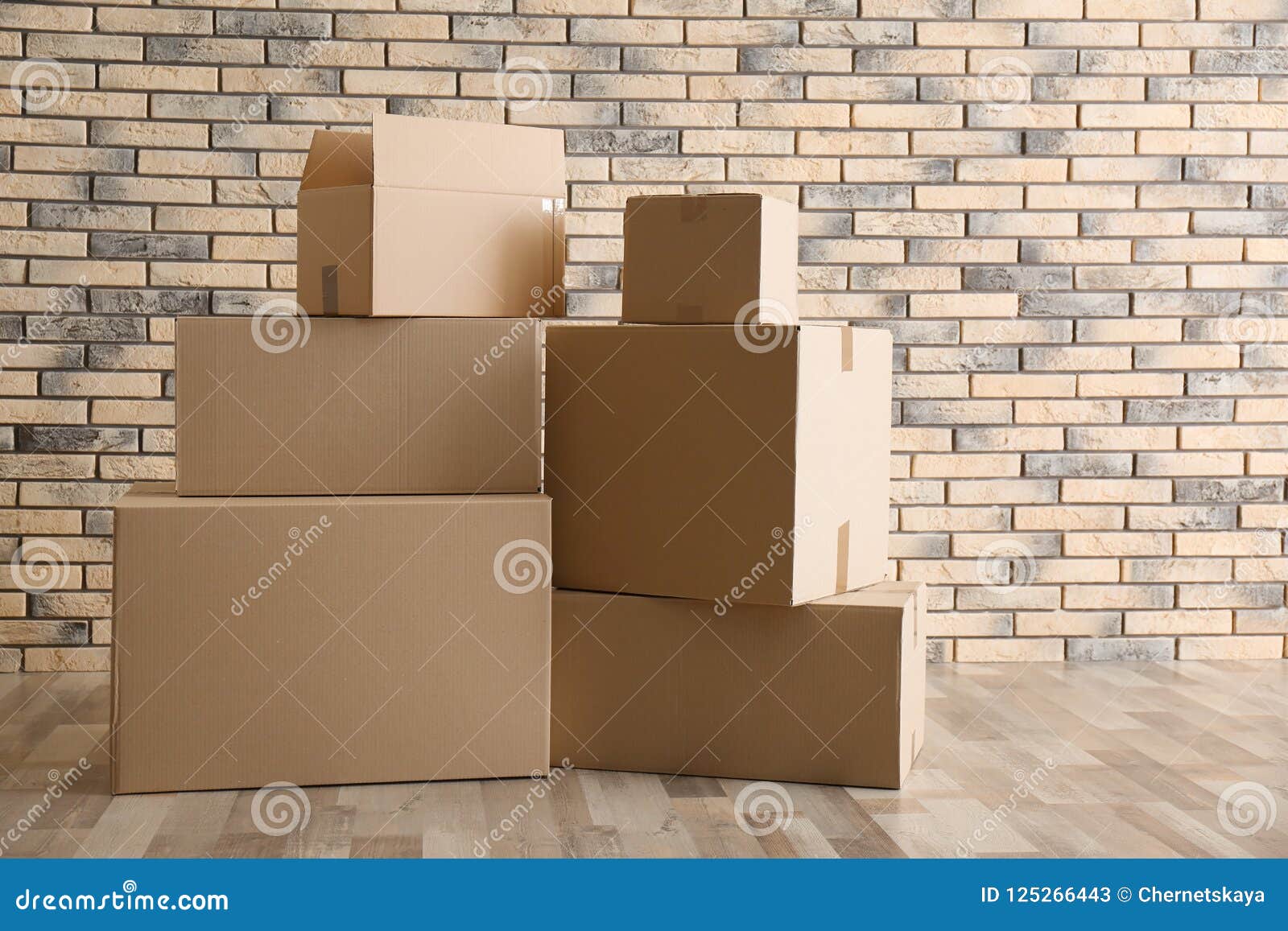 Pile of moving boxes stock image. Image of carton, home - 125266443