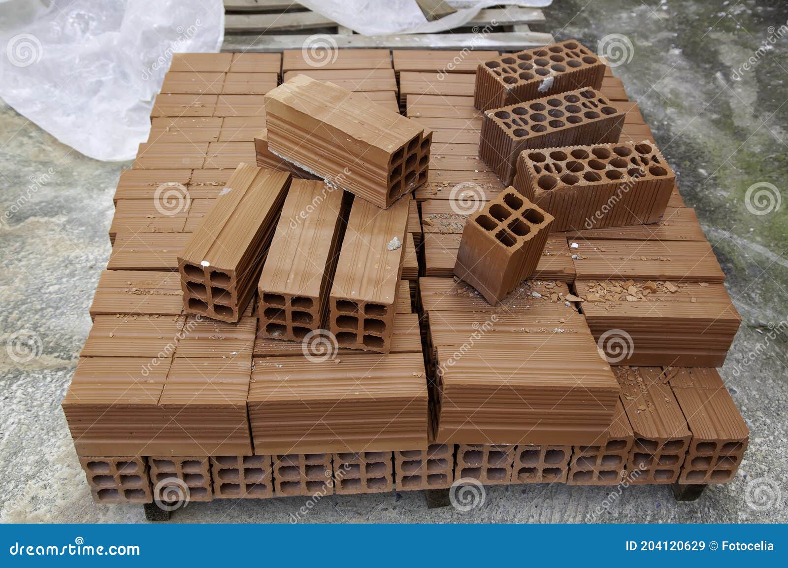 Pile of mud bricks stock image. Image of brick, damaged - 204120629