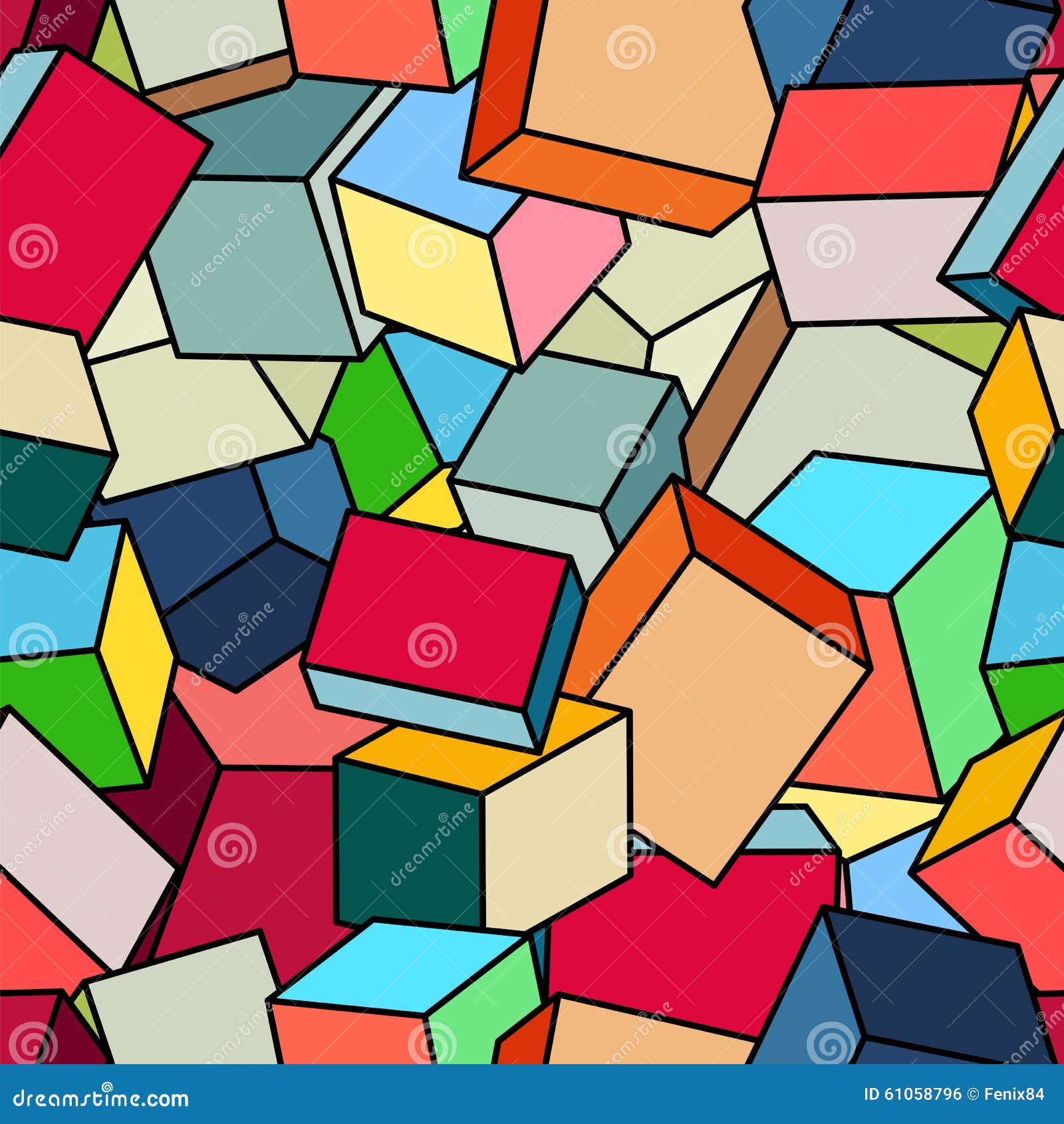Pile of Multi-colored Cubes. Stock Vector - Illustration of borders ...