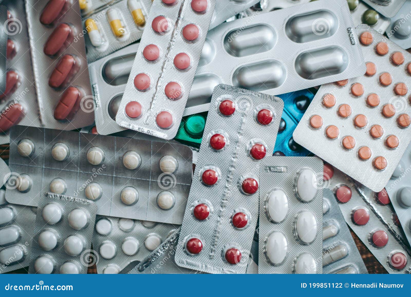 A Pile of Multi-colored Pills Lie One on One Stock Photo - Image of ...