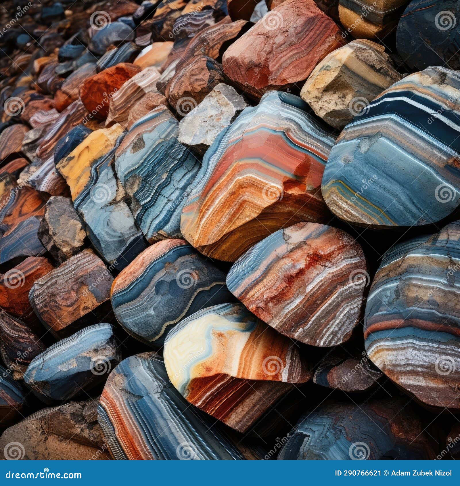 A Pile of Multi Colored Rocks Stock Illustration - Illustration of ...