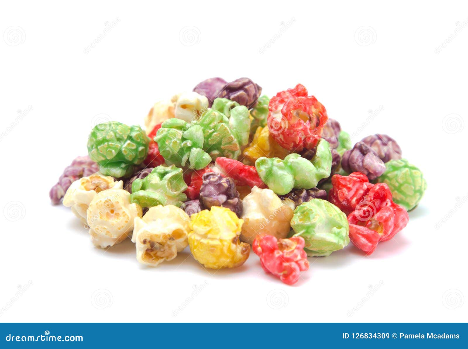 Pile of Multi Flavored Candy Popcorn Stock Image - Image of green, pile ...
