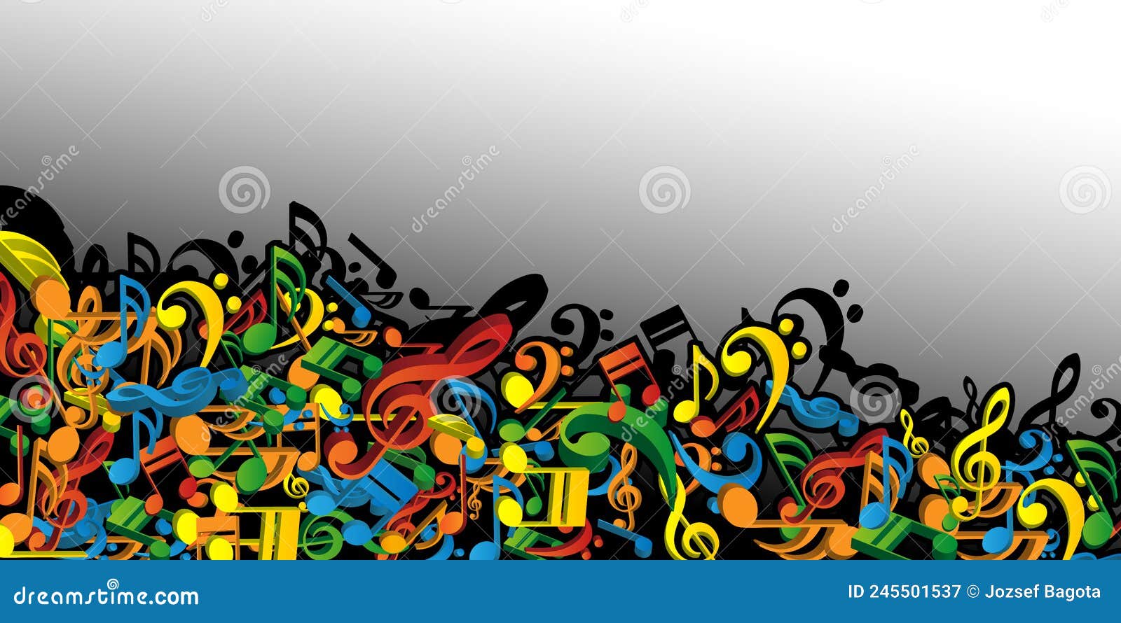 Multi Colored Music Notes