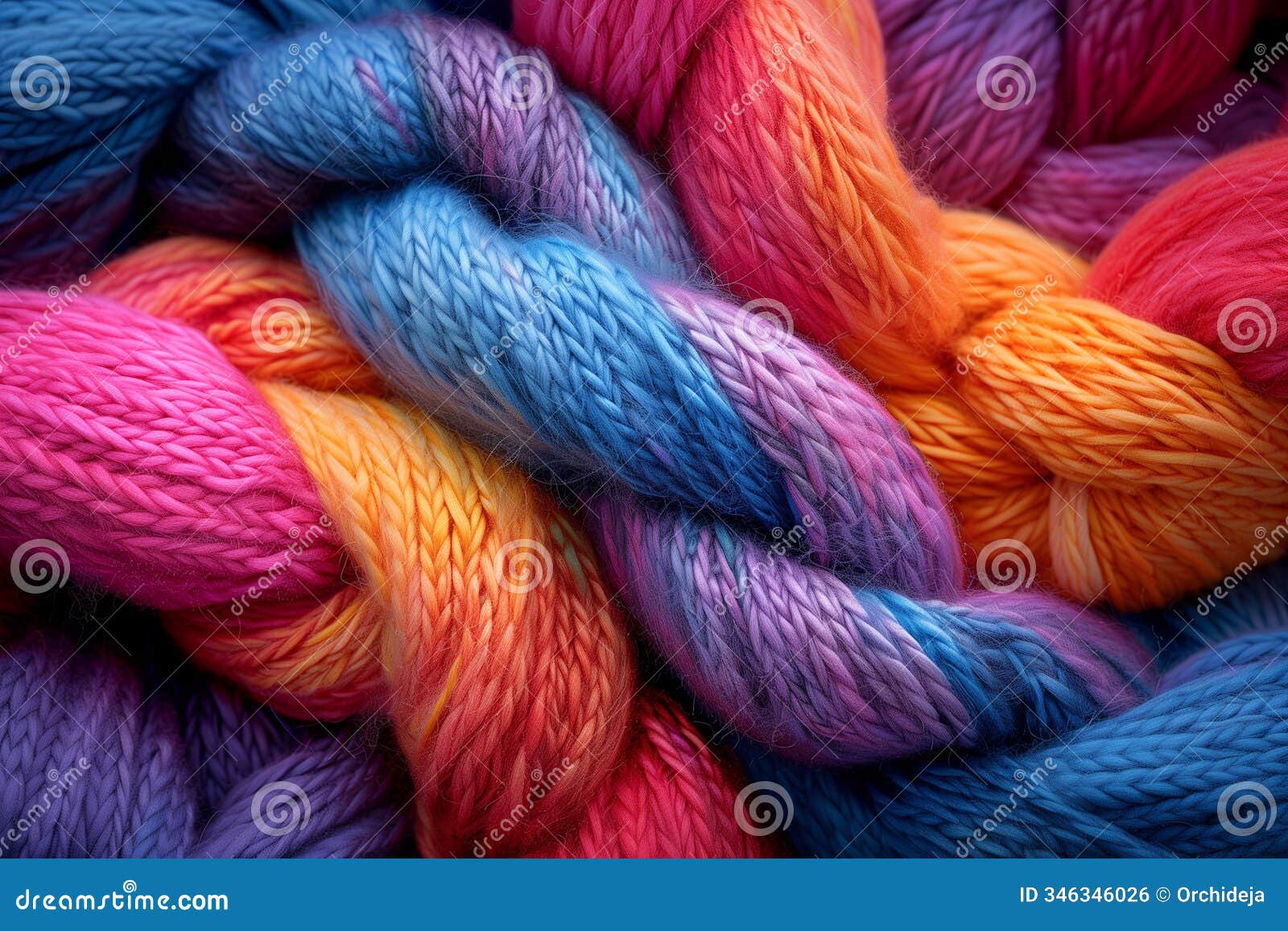 A Pile of Multicolored Yarn Stacked on Top of Each Other Stock Photo ...